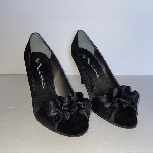 Mima | Shoes | Mima Black Women Shoes Size 8 Suede High Heels Open Toe ...